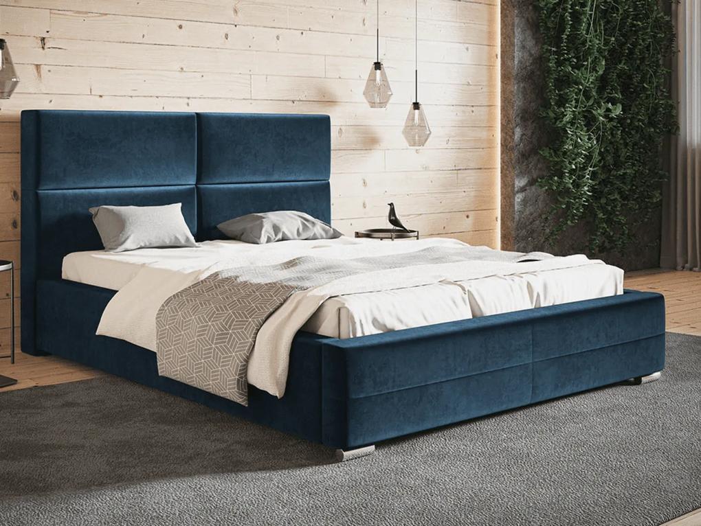 Velká postel s úložným prostorem 200x200 cm Diana Barva: Černá - Jasmine 100