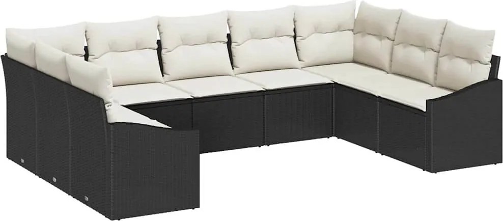 Set pohovek 9 ks Černá polyratan 3346877