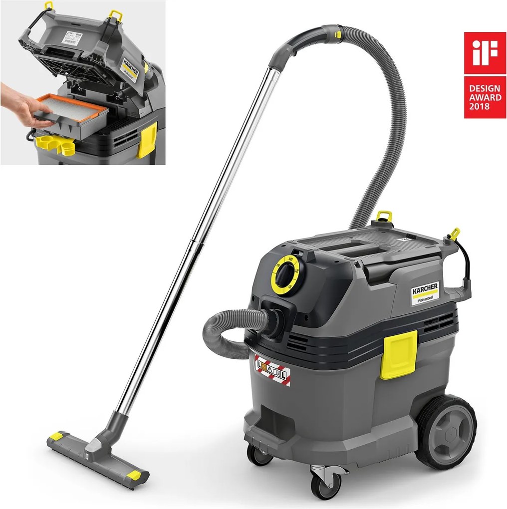 Kärcher profi Kärcher NT 30/1 Tact L – Vysavač mokro-suchý s oklepem, nádoba 30 l, 230 V, 1380 W (1.148-201.0) – Záruka 3 roky