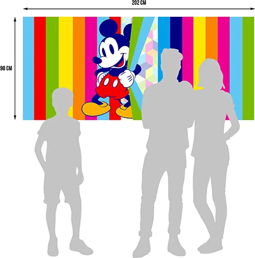 Dětská vliesová fototapeta na zed' Barevný Mickey Mouse, Disney | 202 x 90 cm | DFTDNH 5380
