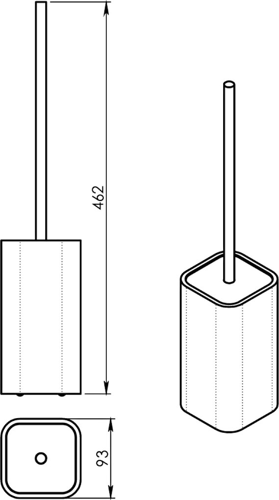 Gedy Gedy, NINFEA WC kartáč na postavení, bílý matný/bambus, 133302