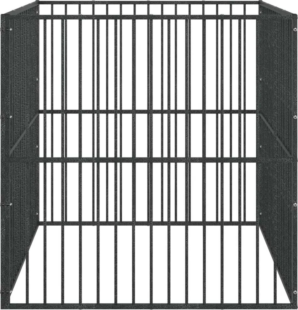 vidaXL Ohrádka pro psy 4 panely černá pozinkovaná ocel [172209]