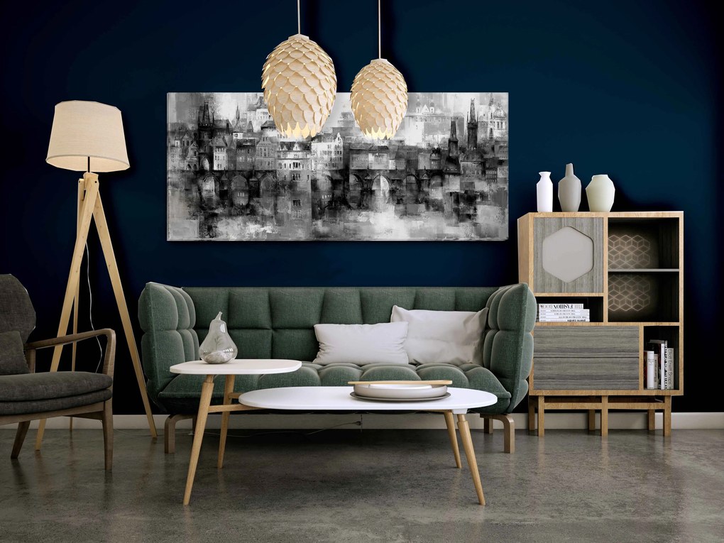 Obraz Staré Město pražské Grey Velikost (šířka x výška): 150x60 cm