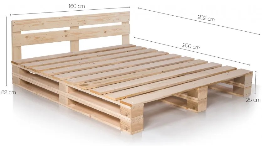 Postel z masivu duo Palette přírodní 90x200