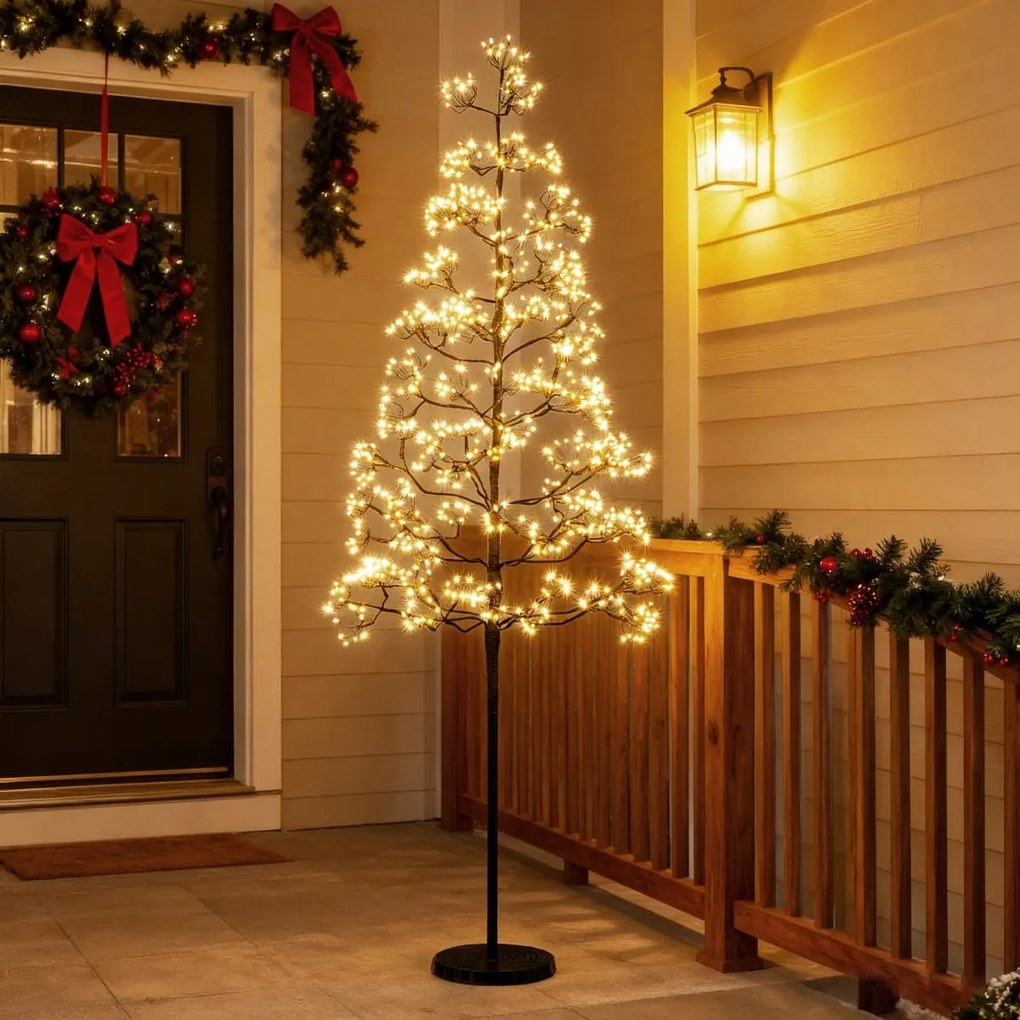 Costway LED světelný strom 150 cm světelný strom s 1000 teplými bílými světly