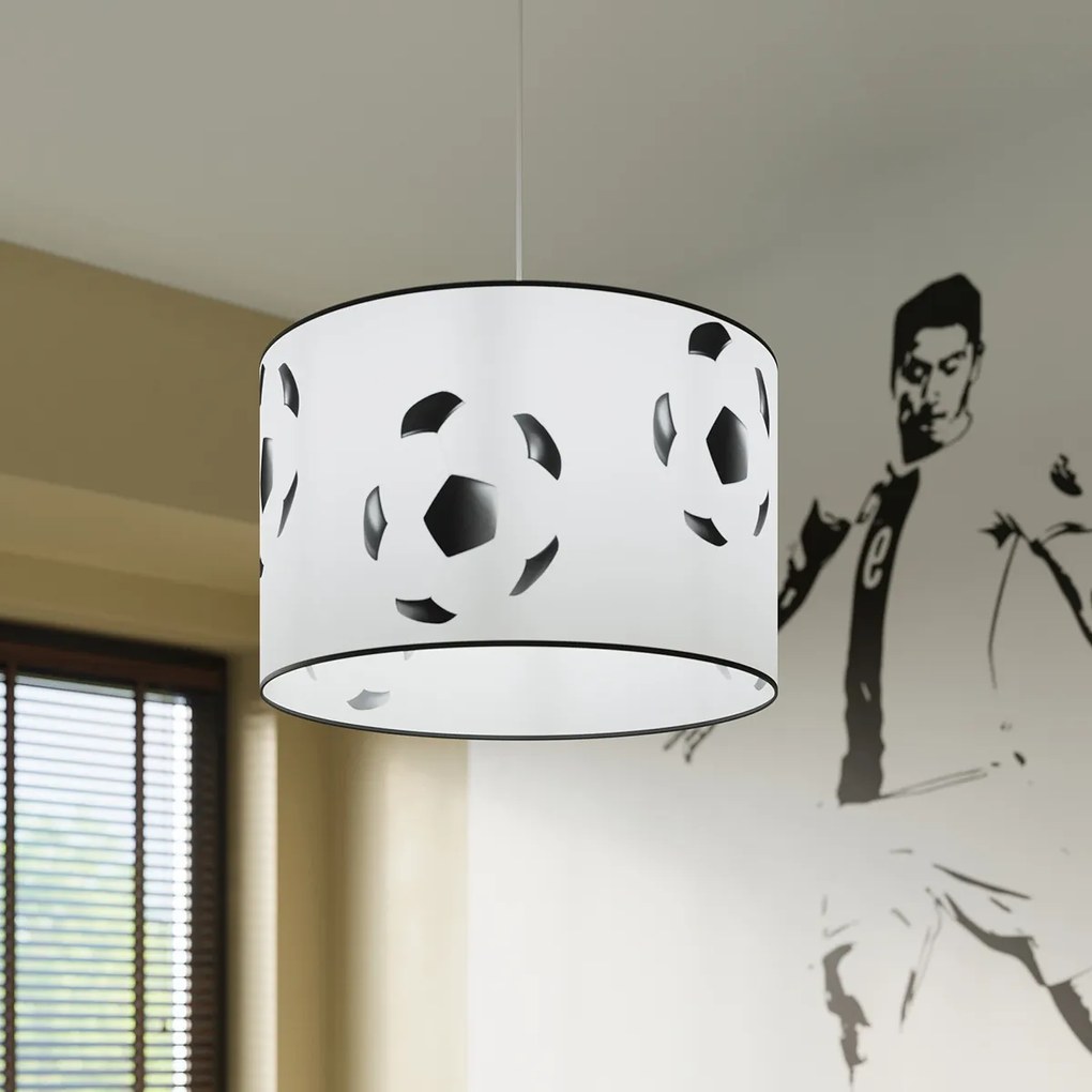 Dětské závěsné svítidlo Ball A, 1x plastové stínítko se vzorem, (fi 40cm)
