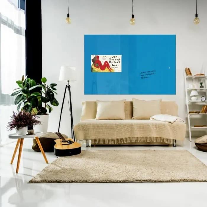 Modrá coelinová skleněná pracovní a kancelářská tabule Smatab® - 120 × 180 cm