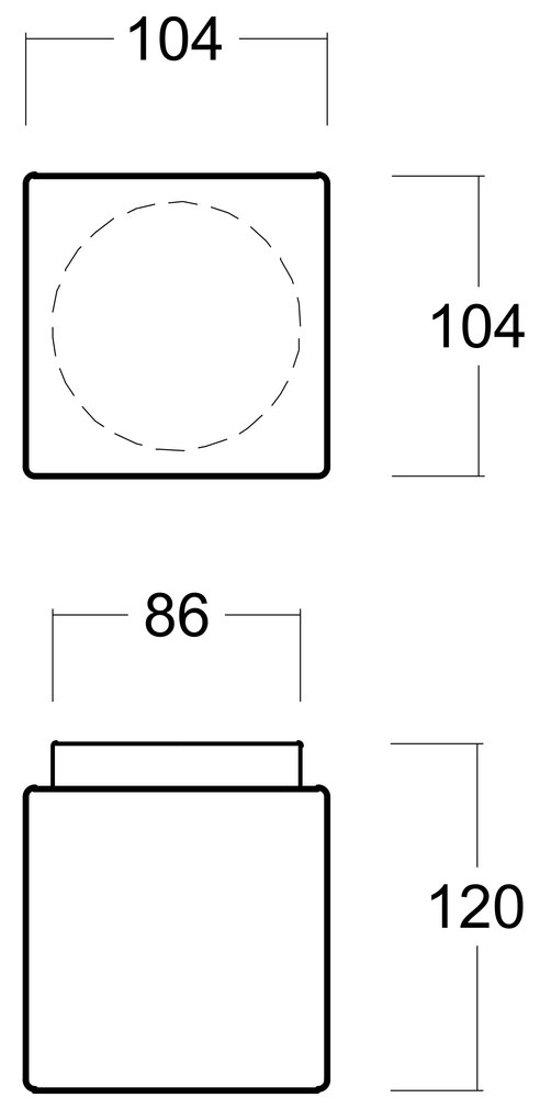Osmont 67595 Apus 1, čtverhranné svítidlo z triplexového skla LED 2W 4000K, IP44, 10,4 x 10,4cm