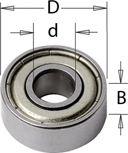 IGM Professional IGM | Vodicí ložisko pro stopkové frézy ØD/Ød × B (výrobce IGM/CMT) Ložisko: Ø19 (vnější) / Ø12,7 (vnitřní) × 4 (šířka)