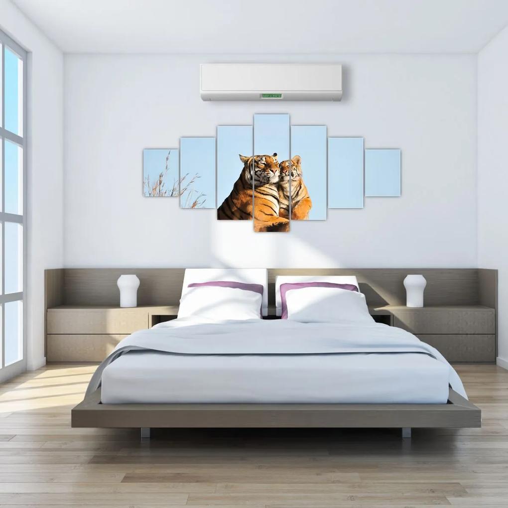 Obraz - Tygřice a její mládě (210x100 cm)