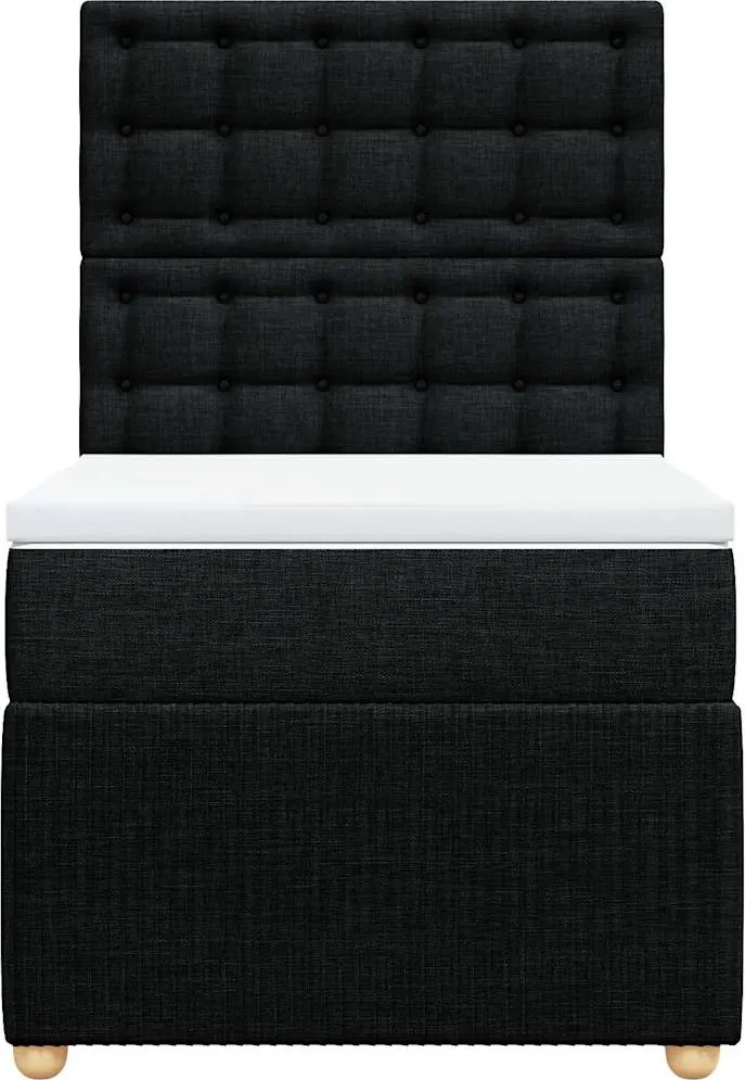 Box spring postel s matrací černá 90x200 cm textil 3294255