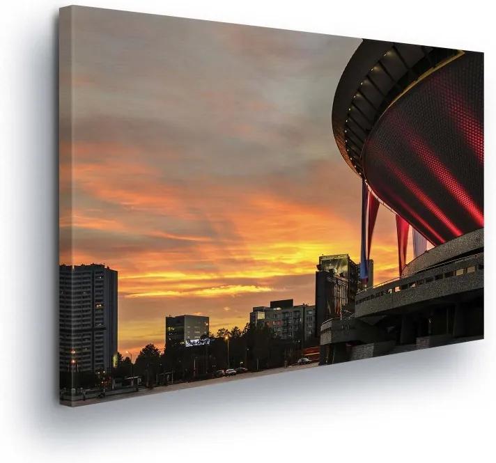 GLIX Obraz na plátně - Moderní Architektura v Západu Slunce 100x75 cm