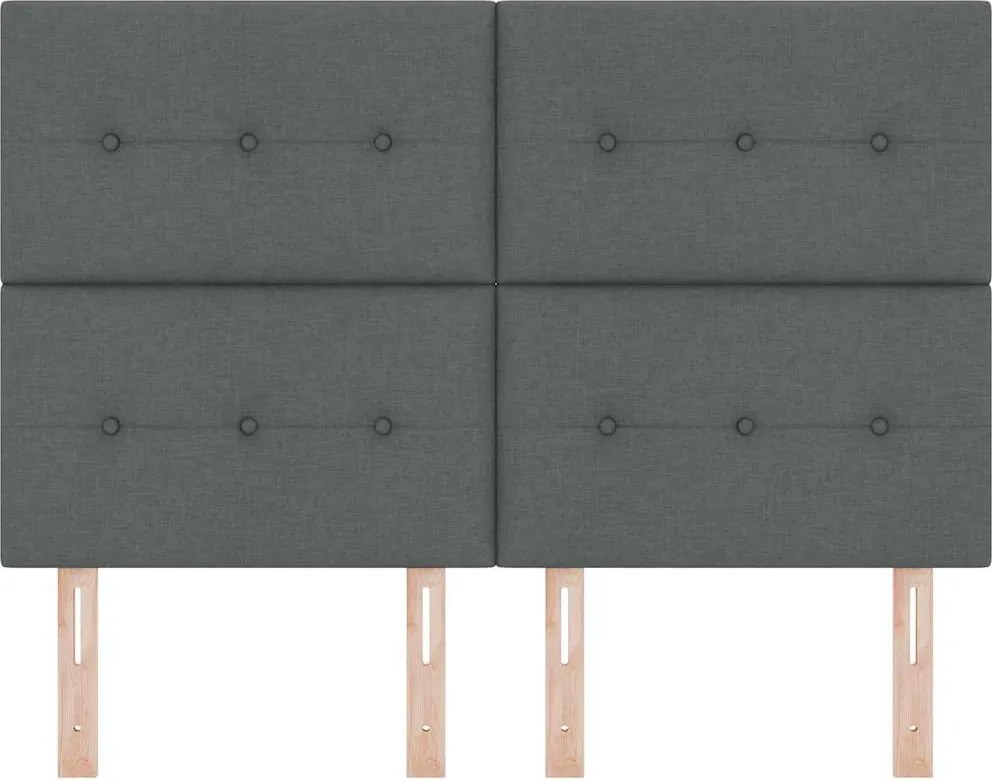 Výškově nastavitelné čelo postele Tmavě šedá 144 cm textil 3337822