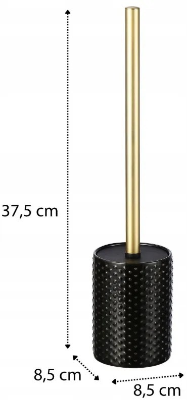 Erga Madrid, keramický WC kartáč, černá-zlatá matná, ERG-SEP-10SZCMADRBLAC