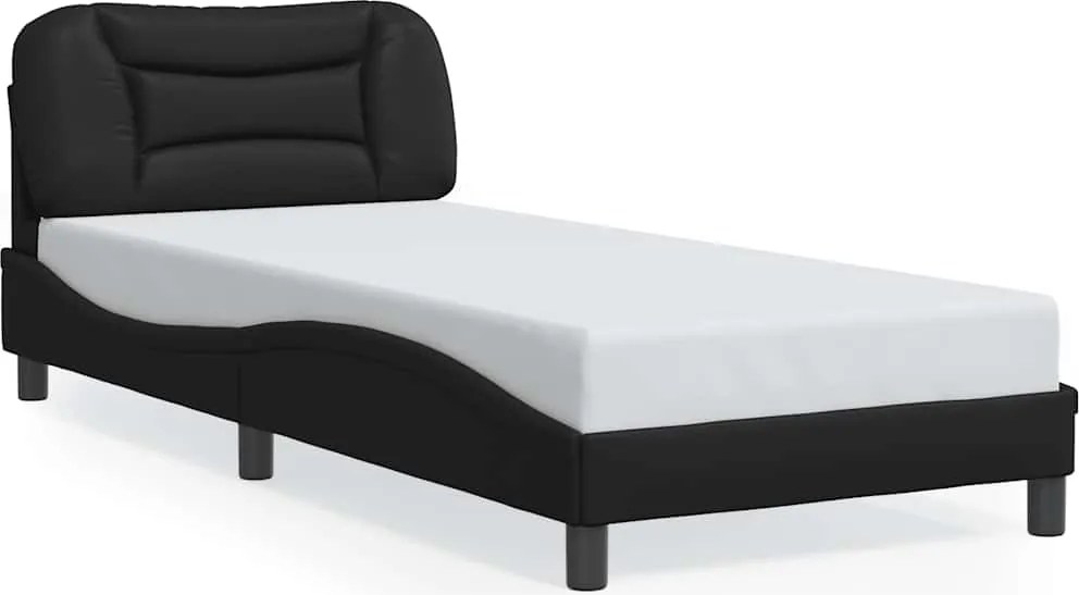 Rám postele bez matrace Hvar černý 80 x 200 cm umělá kůže 3207960