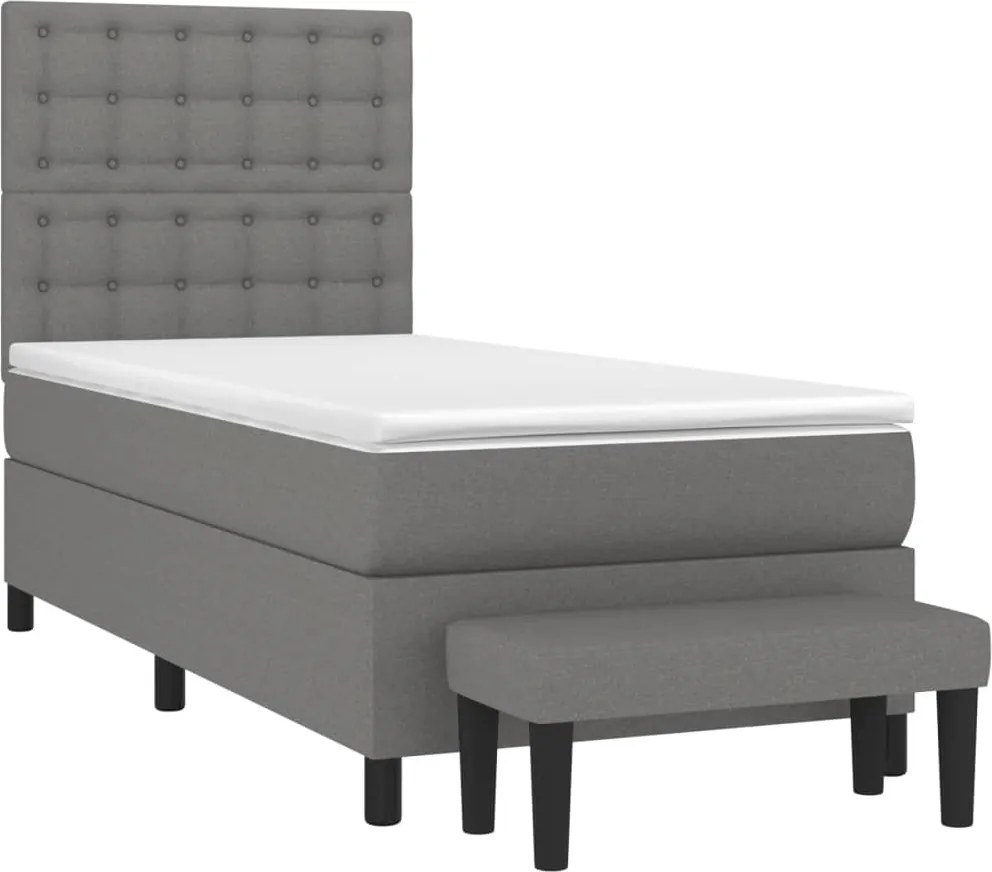 Box spring postel s matrací tmavě šedá 90x190 cm textil 3136878