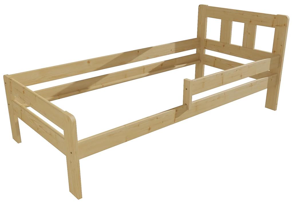Vomaks Dětská postel se zábranou VMK010C KIDS Rozměr: 140 x 200 cm, Barva: surové dřevo