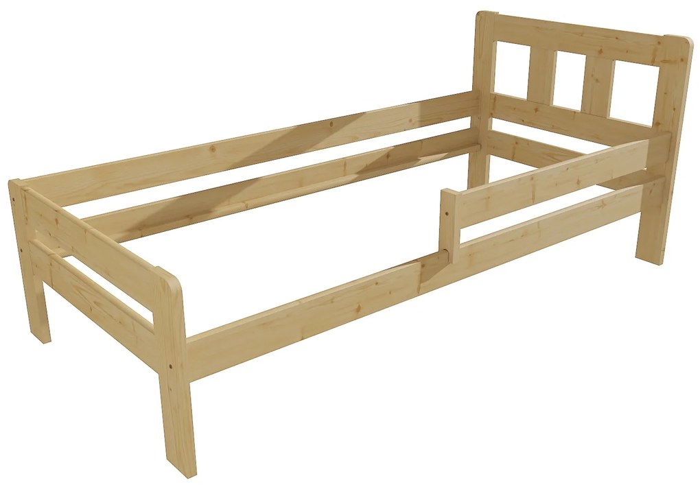 Vomaks Dětská postel se zábranou VMK010C KIDS Rozměr: 80 x 180 cm, Barva: surové dřevo