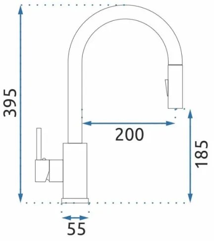 REA-B0669 - Dřezová baterie s vytahovací sprškou FRESH 39,5 cm zlatá