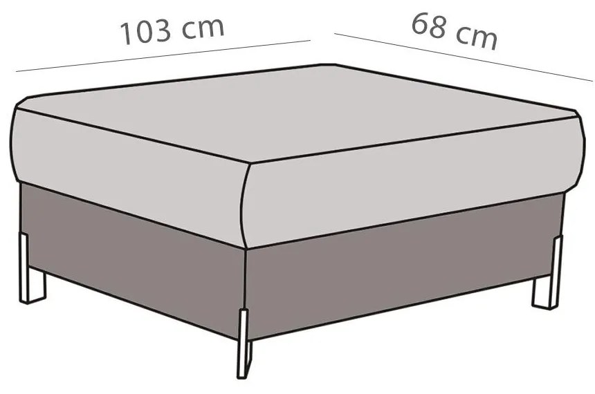Taburet ULISES HO70 | 103x68 cm | bez úložného prostoru | VÝBĚR TKANIN a NOŽIČEK
