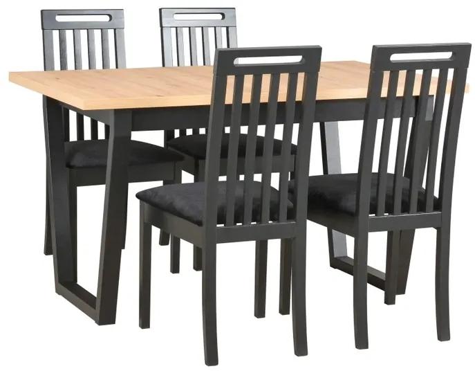 Jídelní stůl IKON 2 + doprava zdarma deska stolu olše, nohy stolu / podstava černá