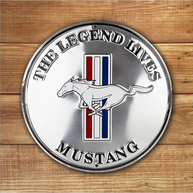 Plechová cedule Ford Mustang round 30 cm