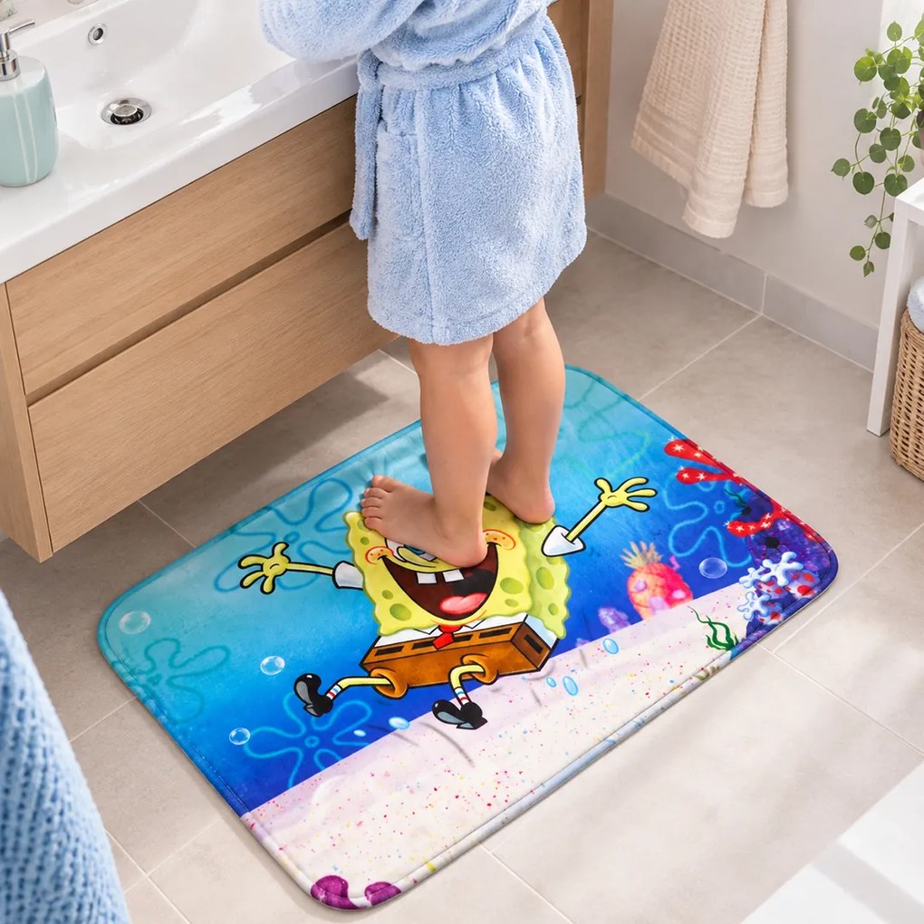 Dětská koupelnová předložka SpongeBob Veselý Sponge Bob 40 × 60 cm