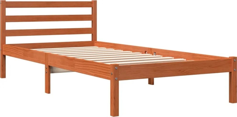 vidaXL Rám postele voskově hnědý 100 x 200 cm masivní borovice [844143] Barva: Voskově hnědá