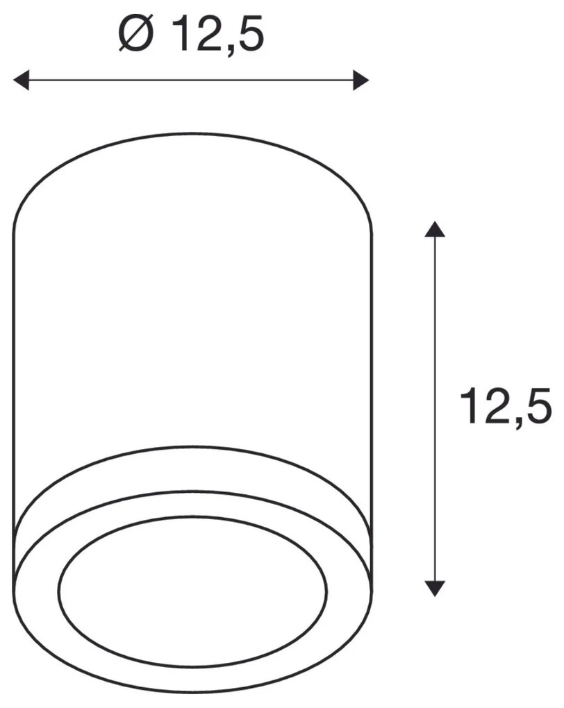 SLV Rox, venkovní stropní svítidlo,1x GU10 ES111 max 75W, kartáčovaný hliník, průměr 12,5cm, IP44