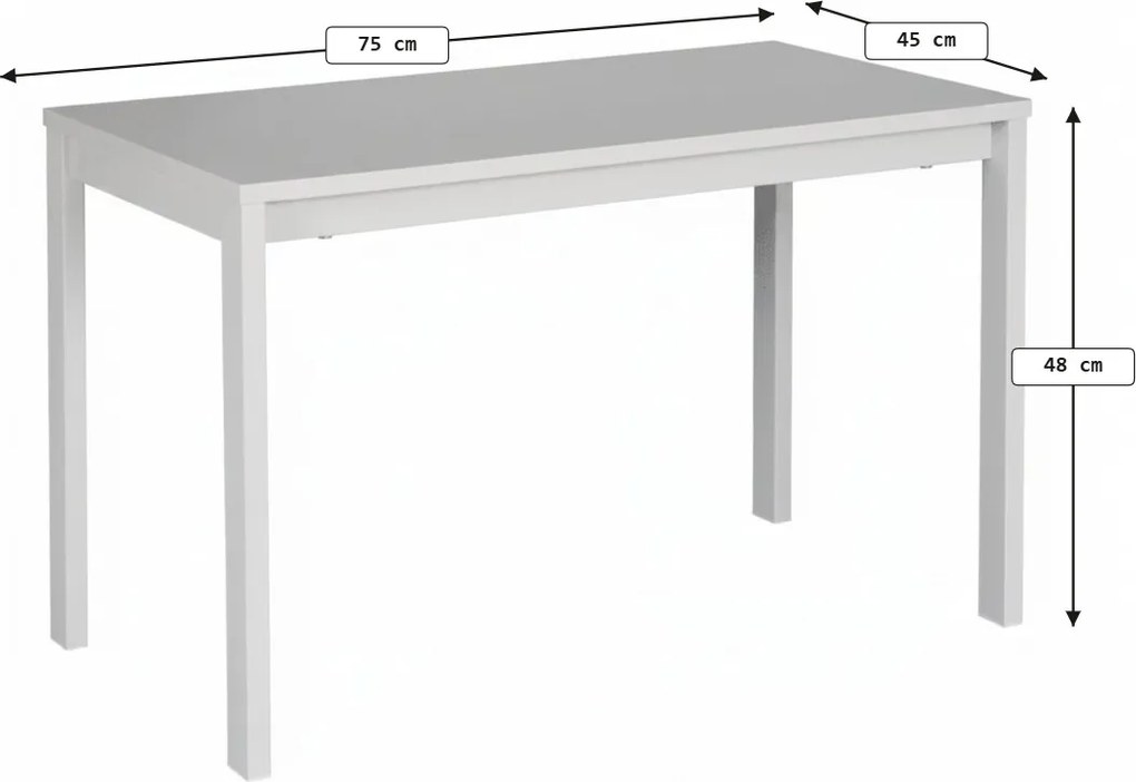 Konferenční stolek FROST 75x40 cm, krémový