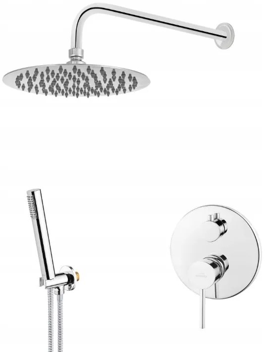 Invena Dafni, podomítková sprchová sada s dešťovou hlavovou sprchou 25cm, chrom lesklý, INV-BS-88-0O2-A