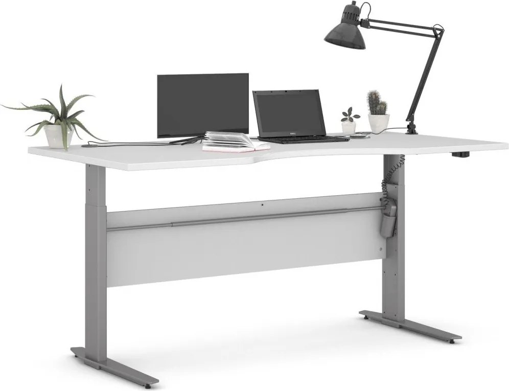FALCO Výškově nastavitelný psací stůl Office 80400/320 bílá/silver grey