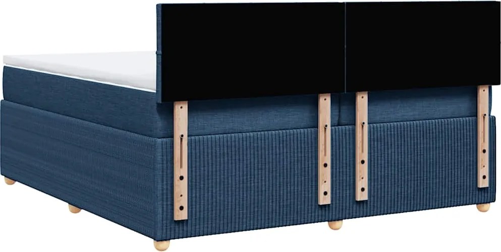 Box spring postel s matrací modrá 200x200 cm textil 3287569