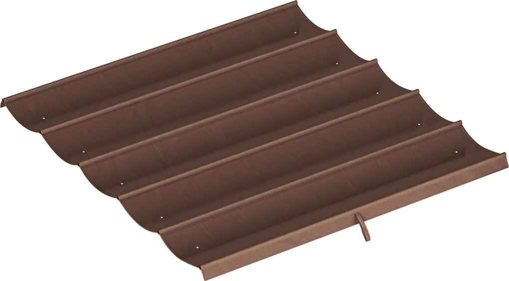 Náhradní střecha pro pergolu 3 x 3 m, zatahovací, s otvory pro odvod dešťové vody, odolná proti povětrnostním vlivům, polyester, 250 x 255 cm Káva
