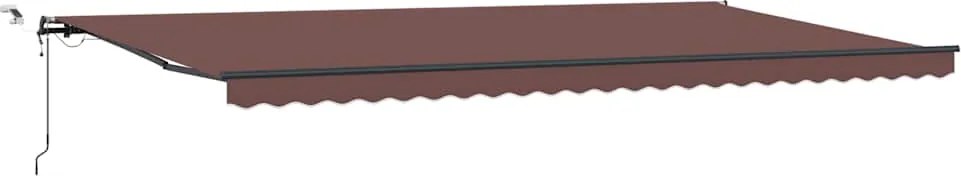 Automatická zatahovací markýza s LED světly hnědá 600 x 300 cm 3310224