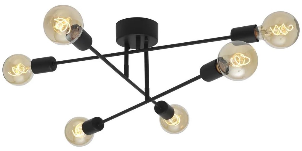 Cottex P7216SV - Přisazený lustr BATON 6xE27/60W/230V černá P7216SV
