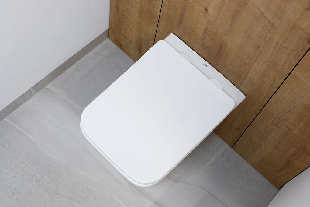 Laveo Kvadrato, WC sedátko 428x362 mm, soft-close, duroplast, bílá lesklá, LAV-ADA_600K