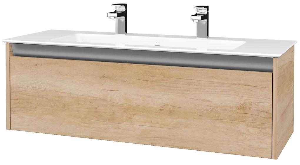 Dřevojas Koupelnová skříň BONO SZZ 120 (umyvadlo Pura) Varianta: N01 Bílá lesk / D06 Ořech