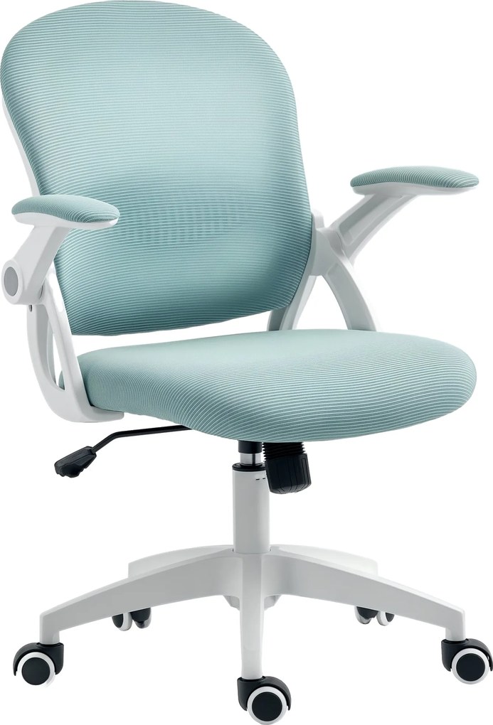 Ergonomická kancelářská židle Vinsetto s síťovaným opěradlem a polstrovaným sedákem, výškově nastavitelná, 65,5x61,5x88-97,5cm, modrá | Aosom