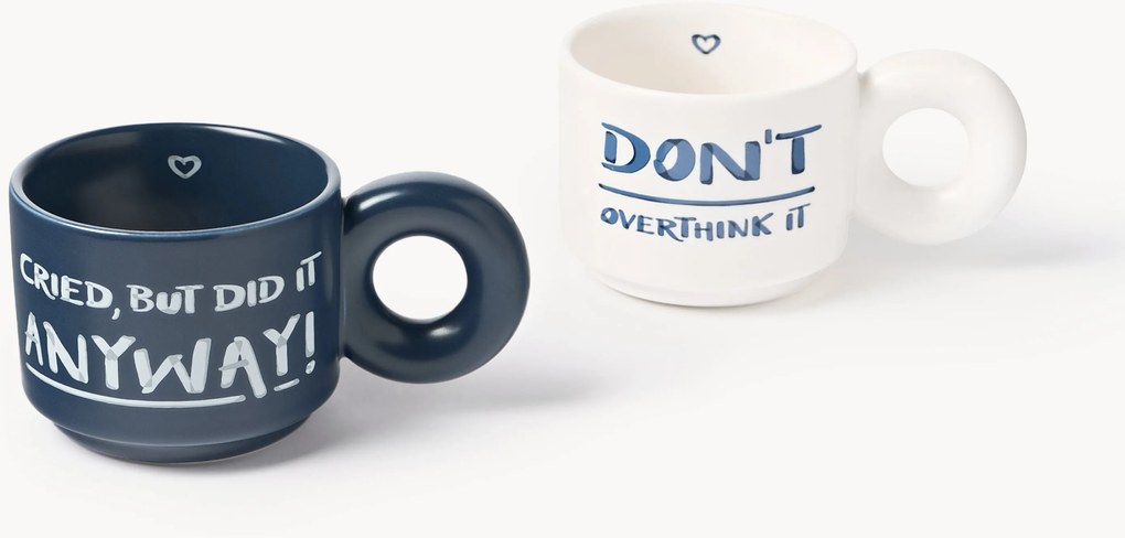 Sada stohovatelných porcelánových hrnků s dekorativním motivem Tutti, 2 díly