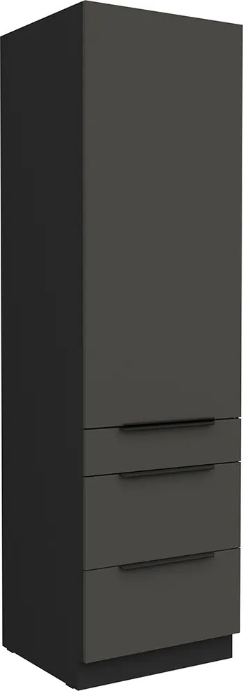 ARIA pe | vysoká skříňka 60 DKS-210 3S1F potravinová | UNI DVÍŘKA | 60 cm | PREMIUM BOX | černá/šedá grafit