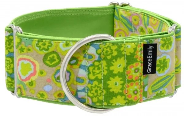 Obojek pro psa Grace Emily Abby lime Provedení: Černá plastová spona, Délka obojku: M - 32 - 42 cm, Šířka obojku: 2,5 cm