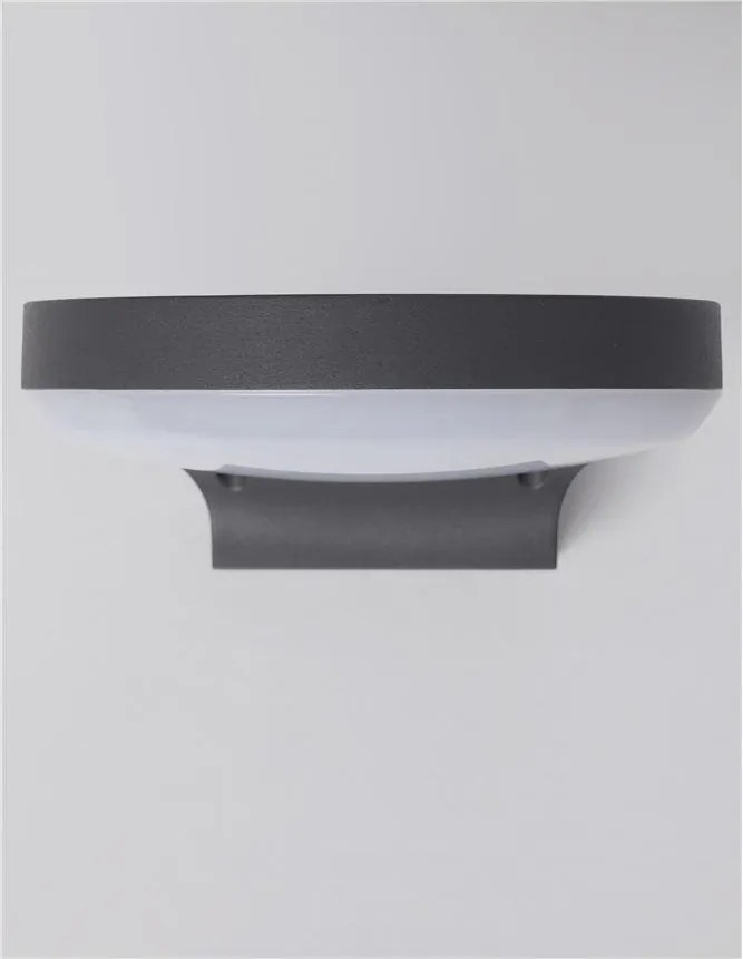 NV 9936101 Venkovní nástěnné svítidlo ENZI tmavě šedý hliník akrylový difuzor LED 15W 3000K 100-240V 180st. IP54 - NOVA LUCE