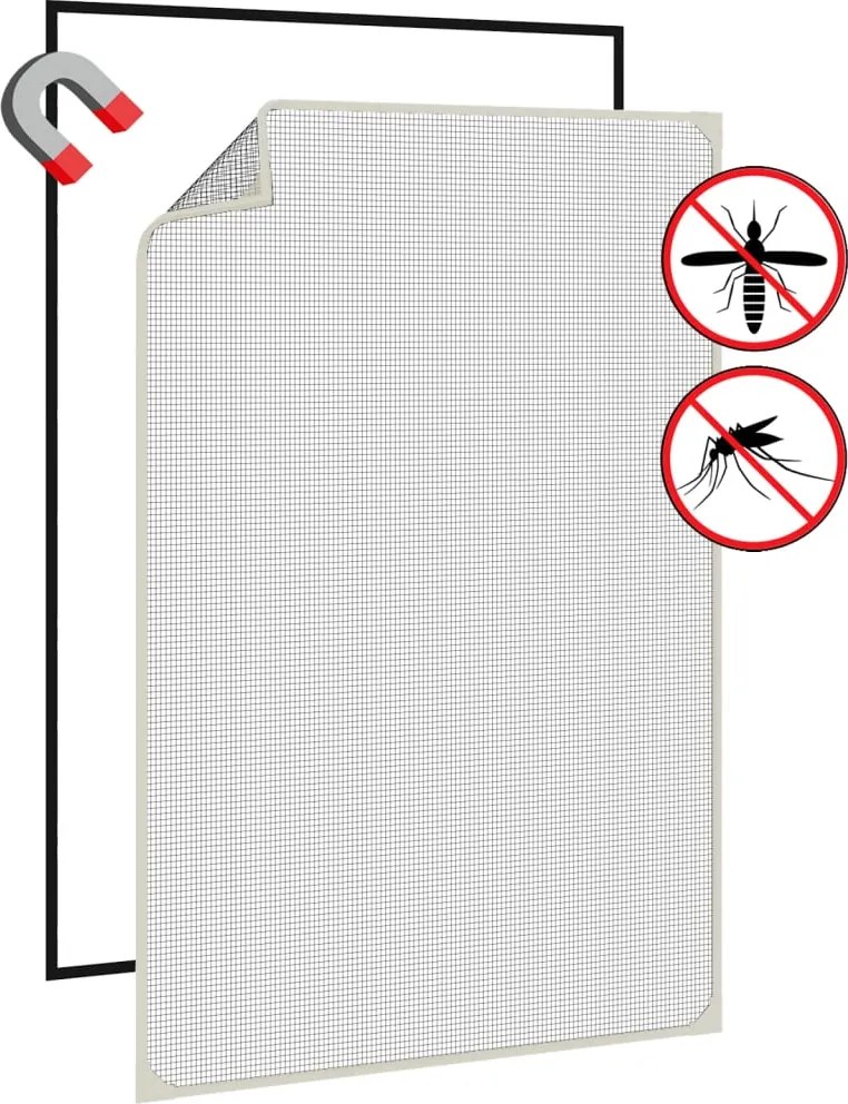 Magnetická okenní síť proti hmyzu bílá 80 x 120 cm 153849