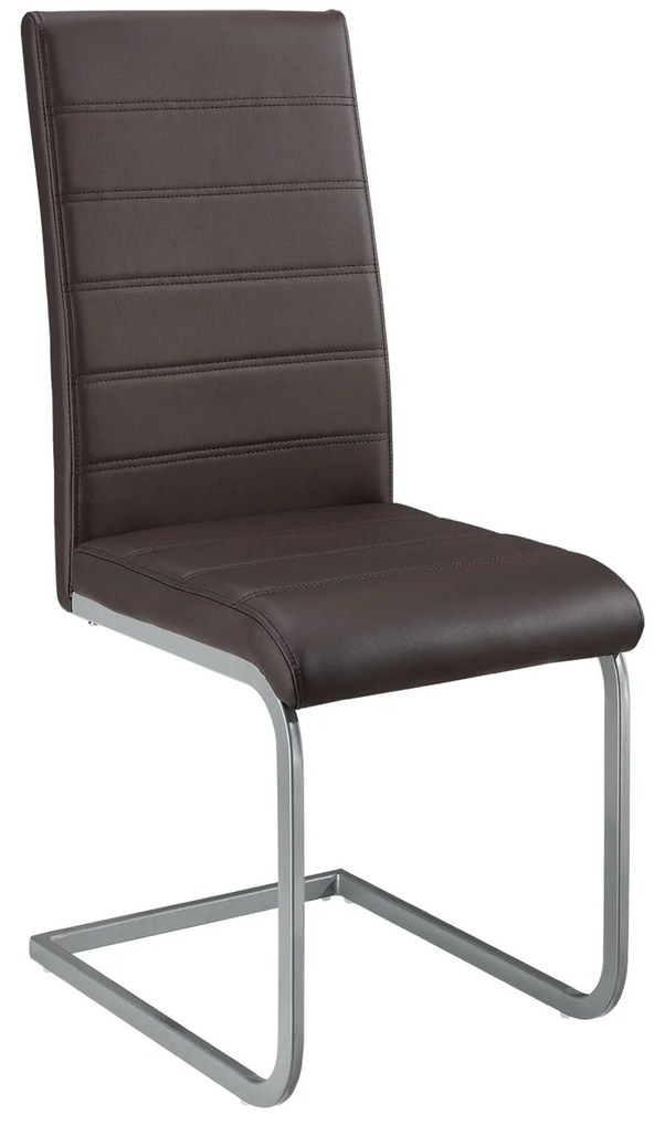 Juskys Konzolová židle  Vegas sada 4 kusů, syntetická kůže, v hnědé barvě