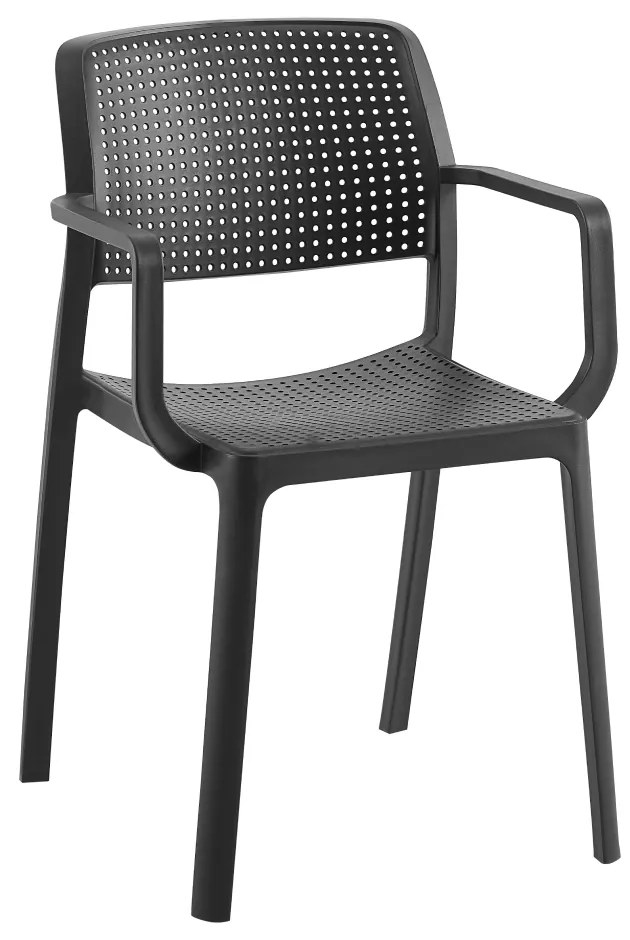 TEMPO Stohovatelná židle, černá, DENTON