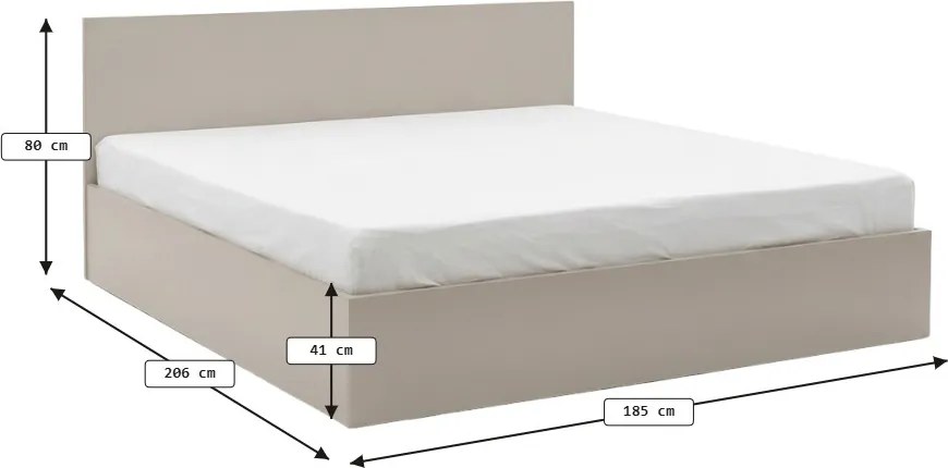 Postel SOFIA 180 x 200 cm, kašmírově béžová Rošt: S laťkovým roštem, Matrace: Matrace Coco Maxi 20 cm