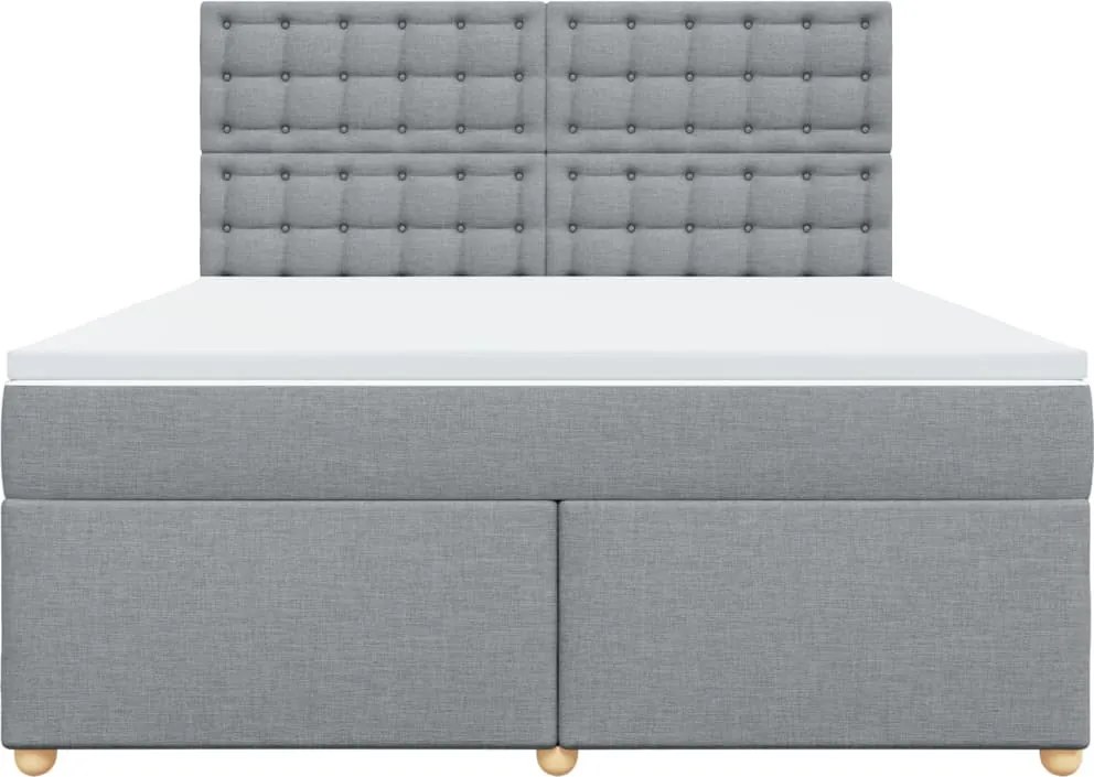 Box spring postel s matrací světle šedá 180 x 200 cm textil 3293673