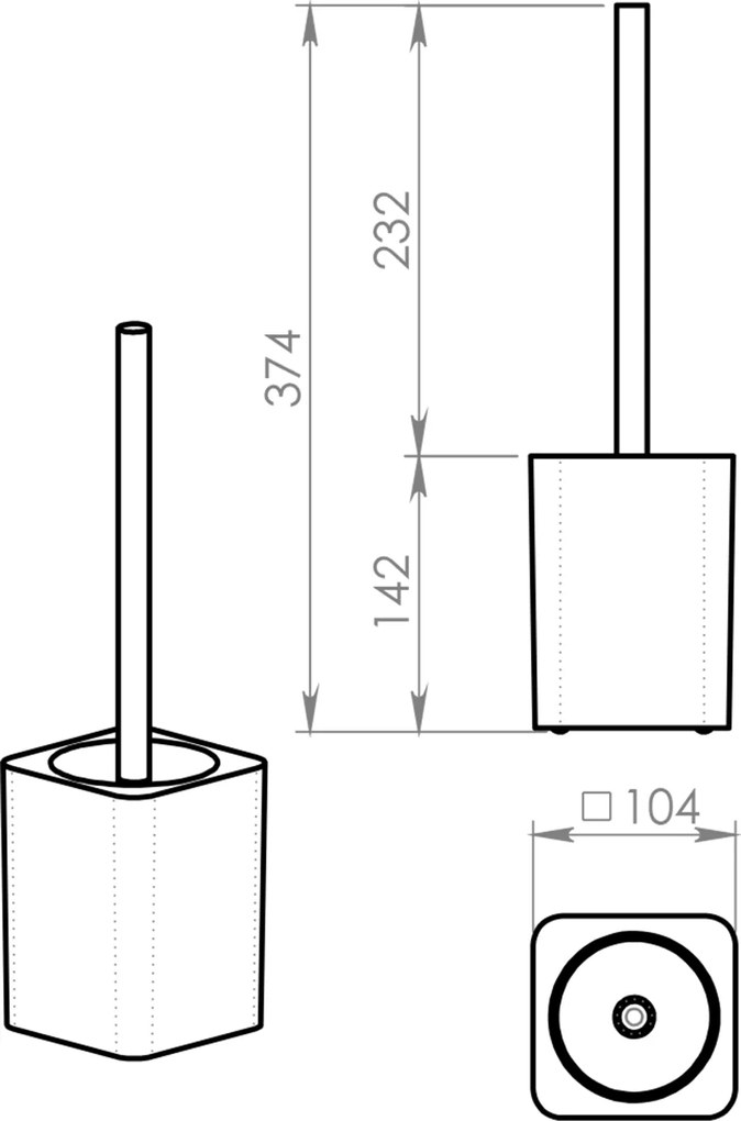 Gedy, ARIES WC kartáč na postavení, šedá, AR3308