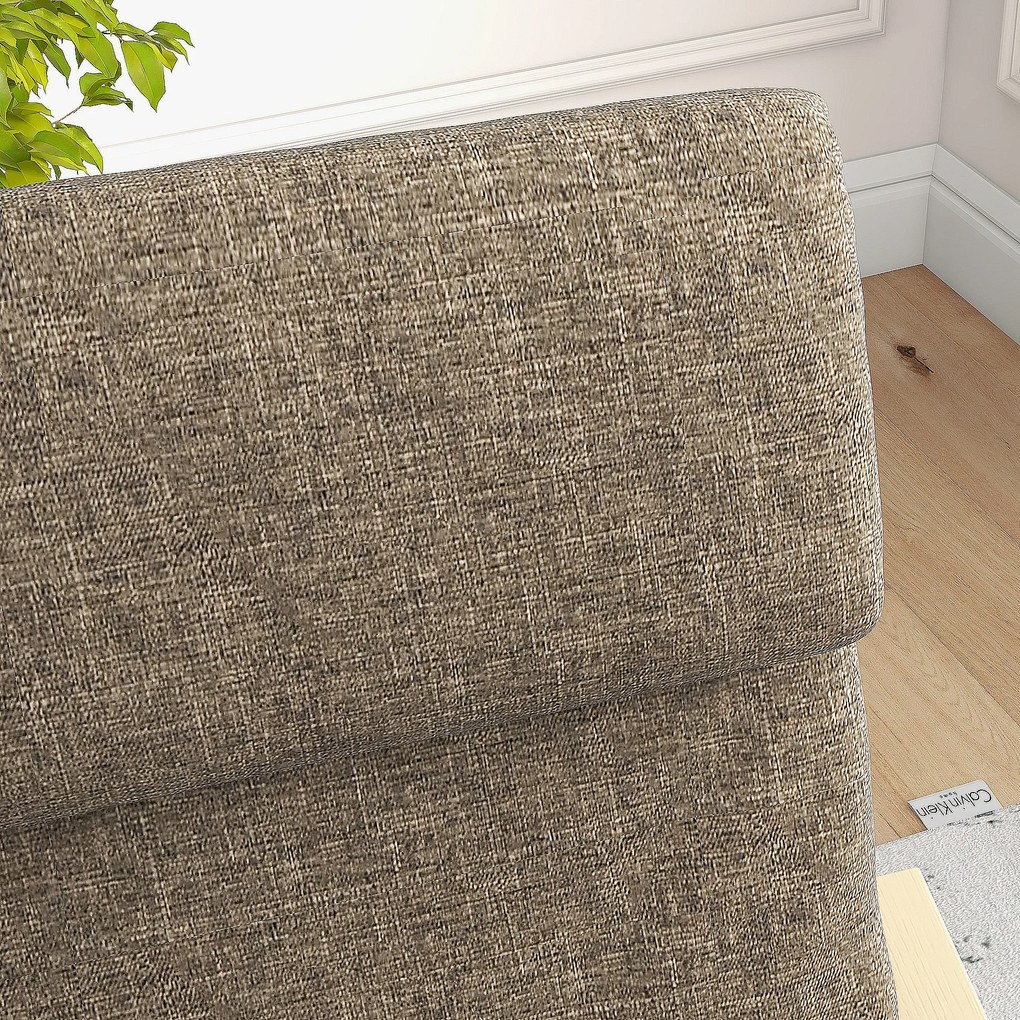 HOMCOM Relaxační Křeslo, Křeslo s Opěrkou Hlava, Houpací Křeslo, Jídelní Křeslo s Vzhledem Lnu pro Obývací Pokoj, Hnědé 65 x 69 x 98cm